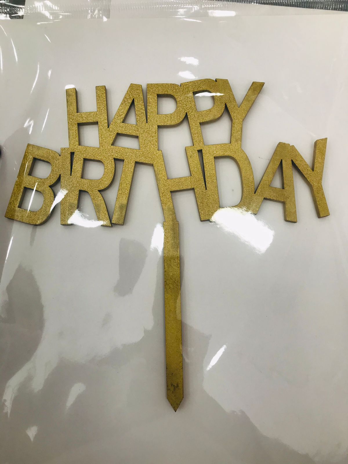 Cake Topper Dorado Happy Birthday 1 – Bakers Depot