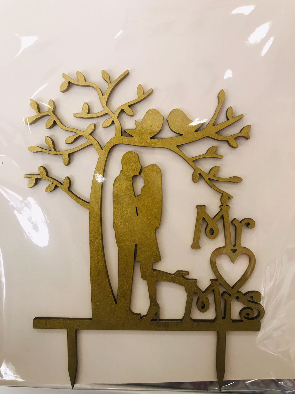 Cake Topper Dorado Mr & Mrs Arbol – Bakers Depot