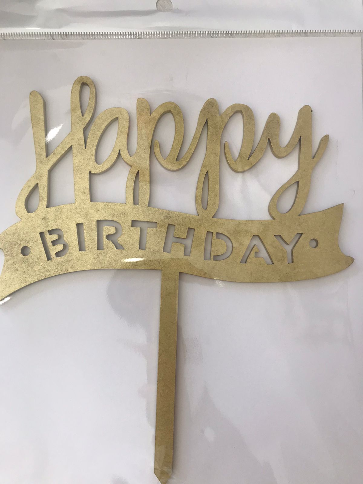 Cake Topper Dorado Happy Birthday Bandera – Bakers Depot