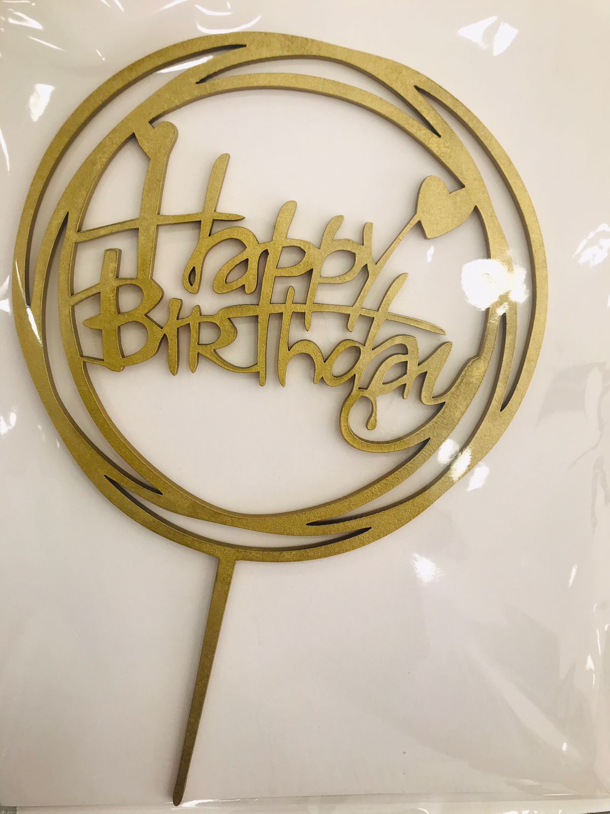 Cake Topper Dorado Happy Birthday Circulo – Bakers Depot