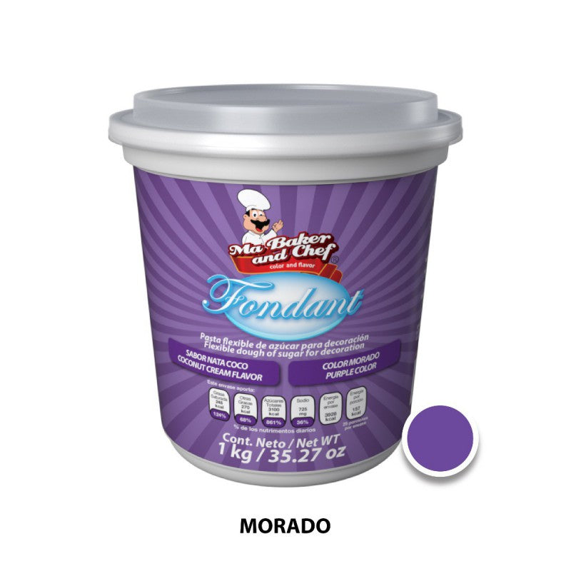 Fondant Morado Sabor Nata Coco 1 kg – Bakers Depot